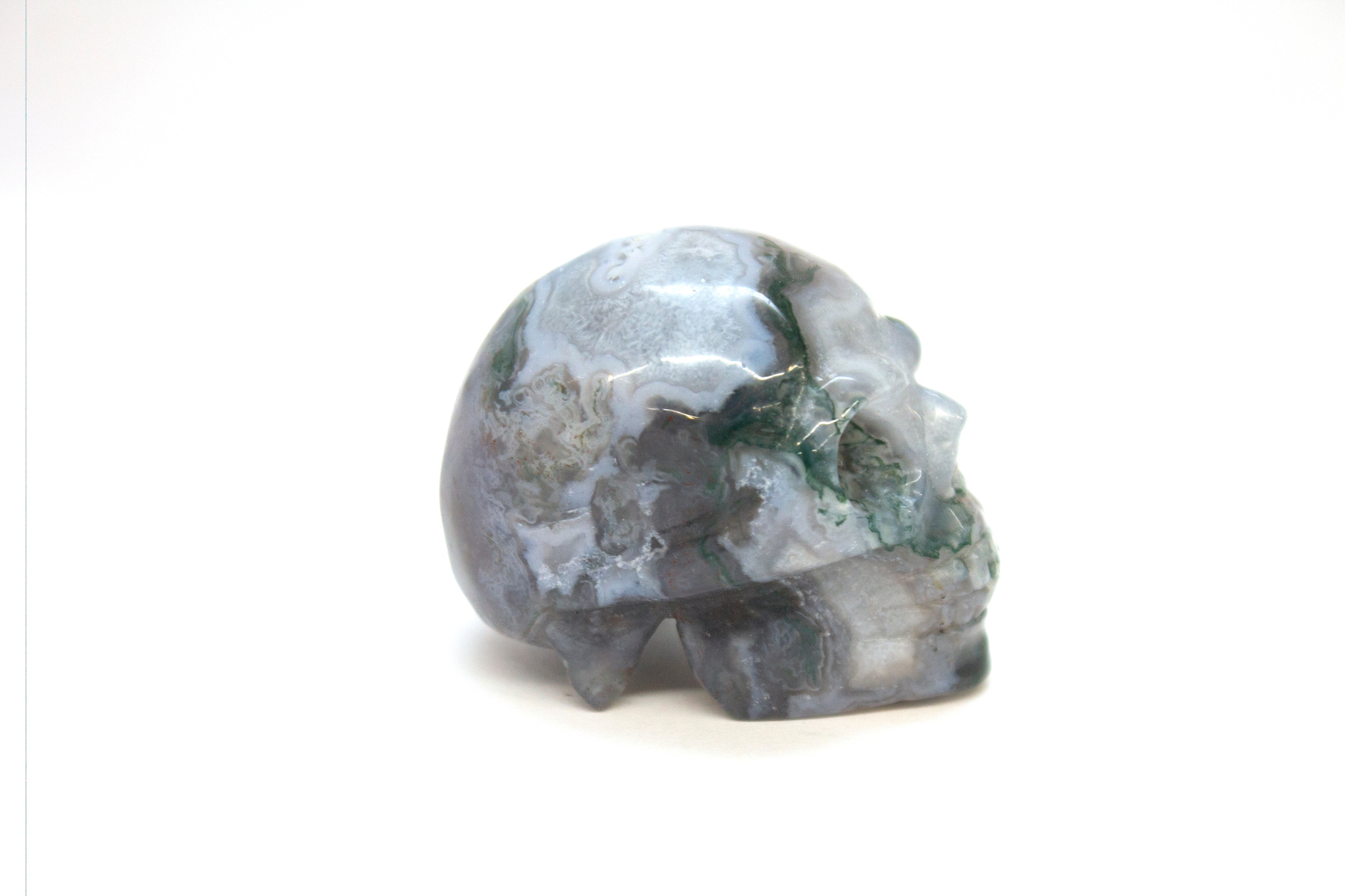 Jasper Skull Carving – Fire & Ice